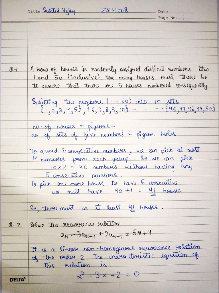 Sakthi Vijay Dis Maths Assignment 3 | PDF