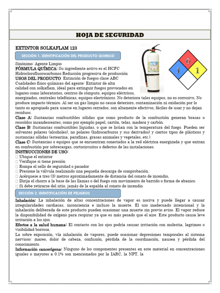 Extintor Solkaflam 123: Seguridad y Uso | PDF | Agua | Ventilación ...