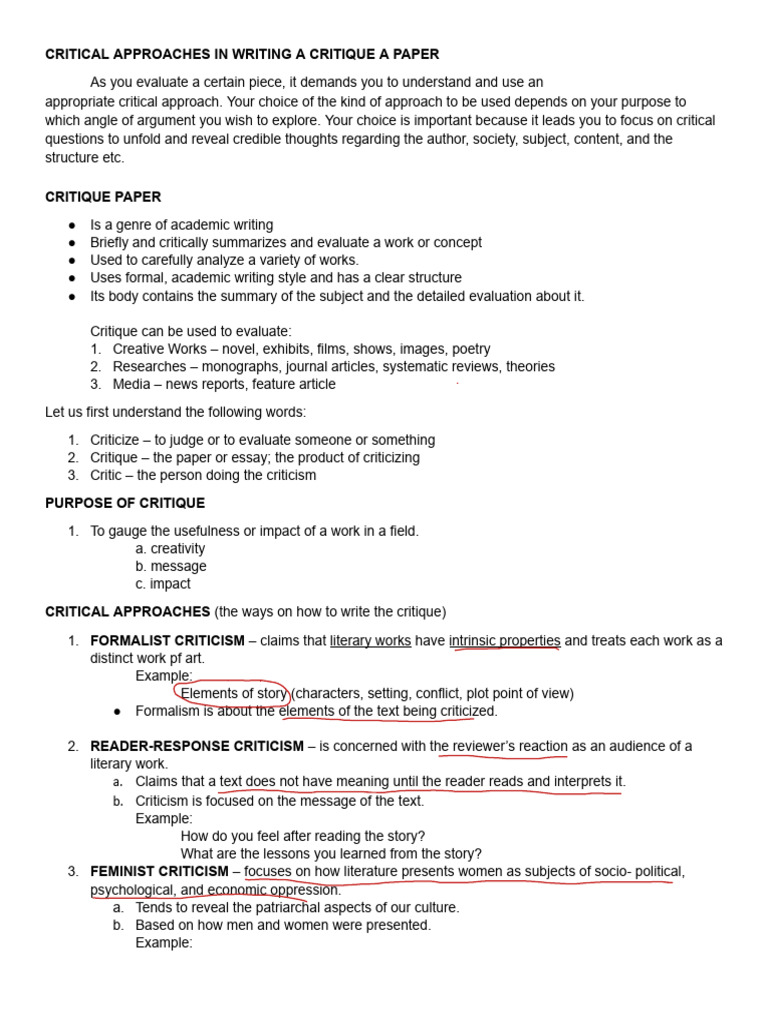 Writing a Psychology Critique Paper | PDF | Argument | Psychology