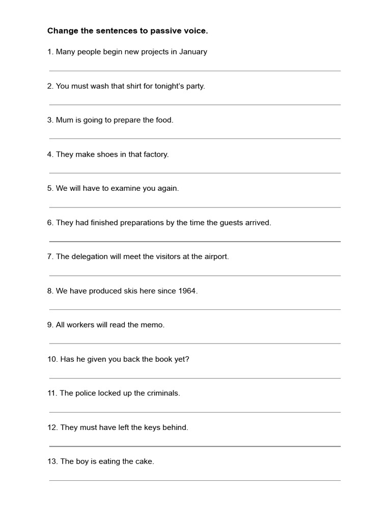 Passive Voice Sentence Transformation | PDF