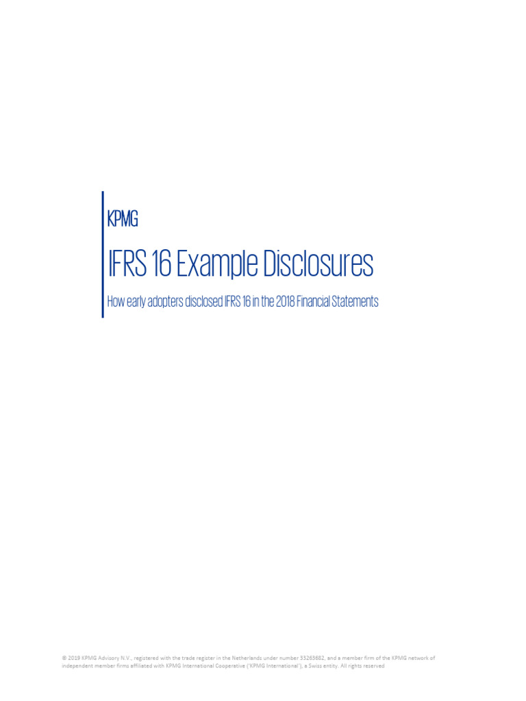IFRS 16 Disclosure Examples 2018 | PDF | Balance Sheet | International ...
