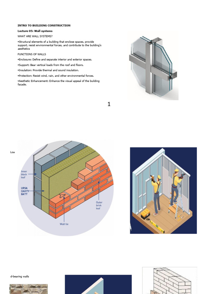 4.wall Systems - PPTX Building Construction | PDF | Wall | Concrete