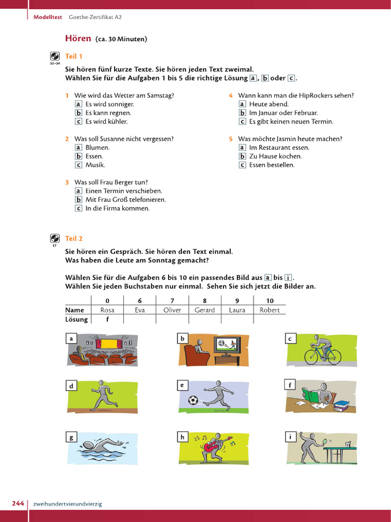 Hören Modelltest-Studio21-Goethe-Zertifikat-A2 | PDF