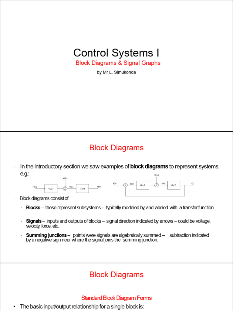Lecture 7-Block Diagrams Signal Flow GRaphs | PDF | Computer Engineering | Applied Mathematics