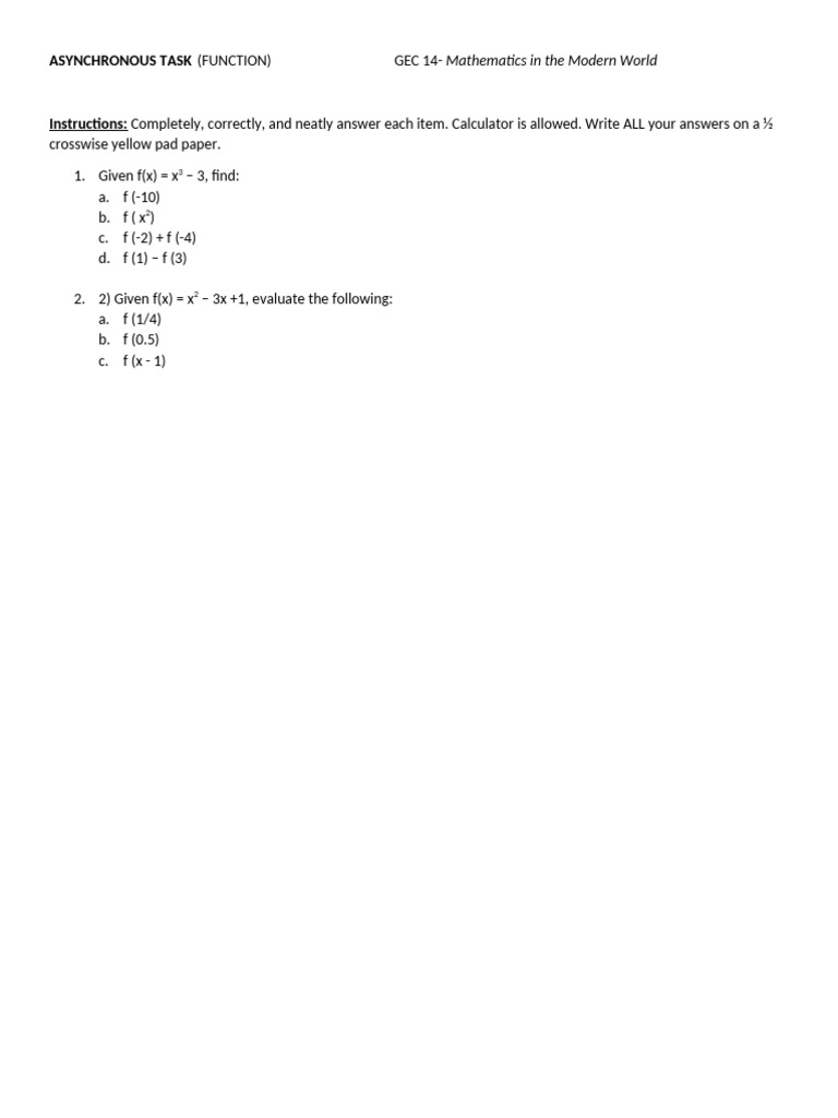 Asynchronous Task Function 1 | PDF