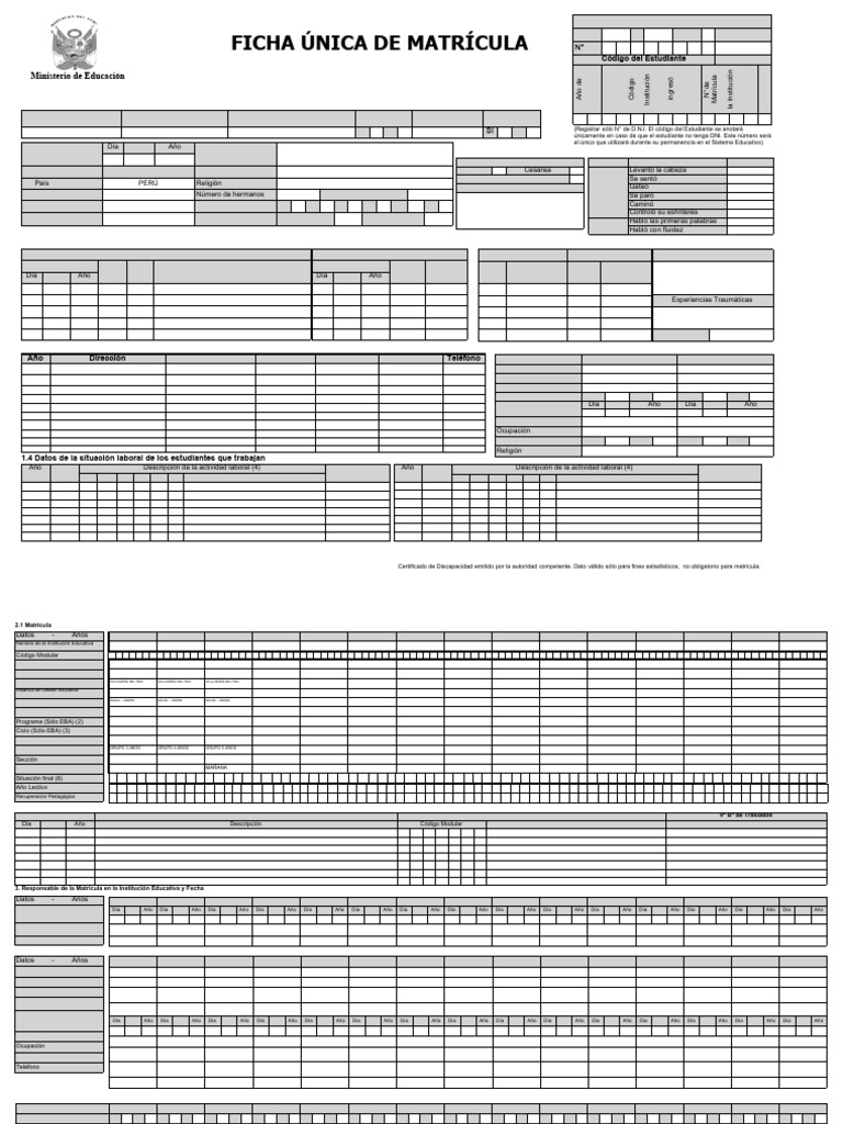 Ficha de Matricula | PDF