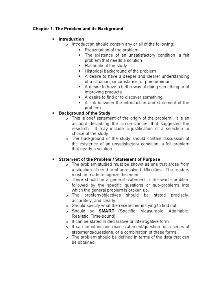 Chapter 1. The Problem and Its Background | PDF | Scope (Computer ...