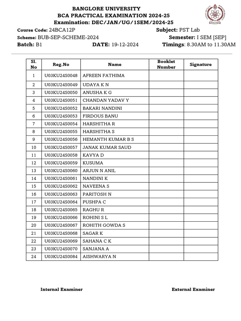 PST Lab Batches 19-12-2024 | PDF