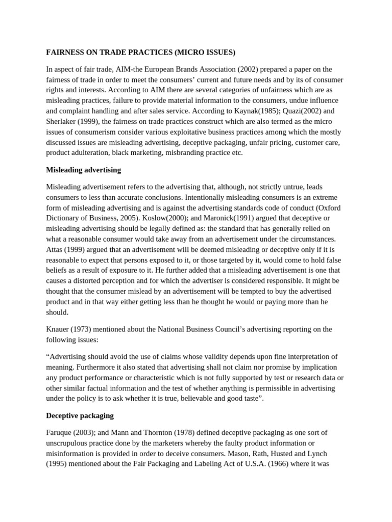 Misleading Advertising and Deceptive Packaging | PDF | False ...