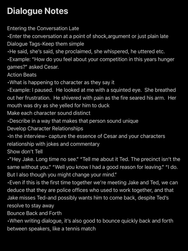 Dialogue Notes | PDF