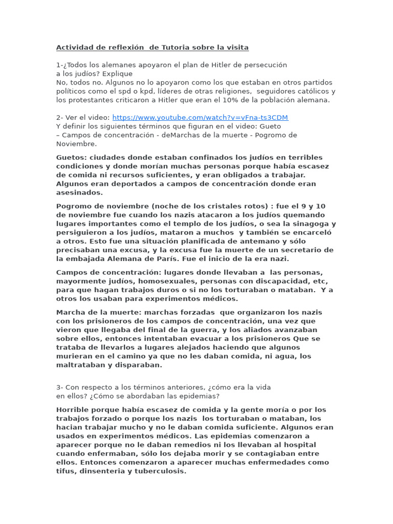 Reflexiones sobre el Holocausto y sus efectos | PDF | Alemania nazi ...