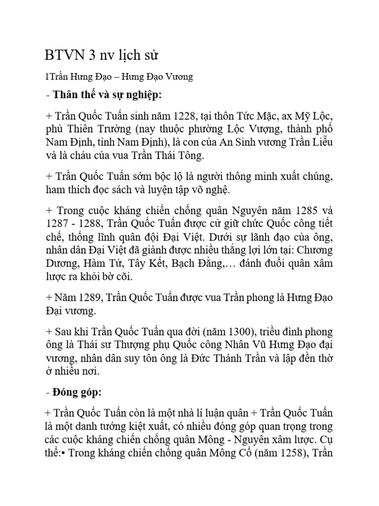 BTVN 3 NV Lịch Sử | PDF