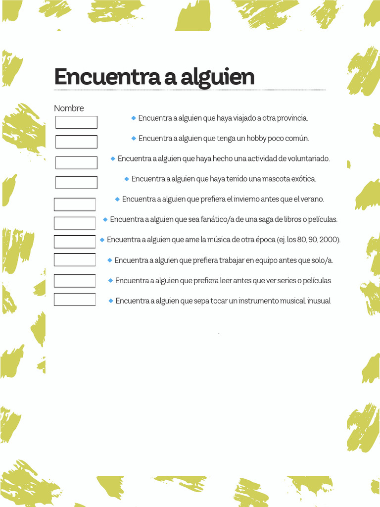 Dinámica: Encuentra a Alguien | PDF
