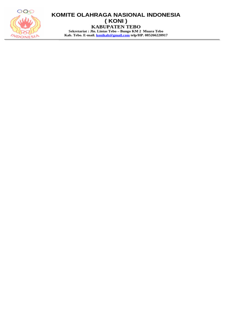 SURAT PENGANTAR KONI 2021 | PDF