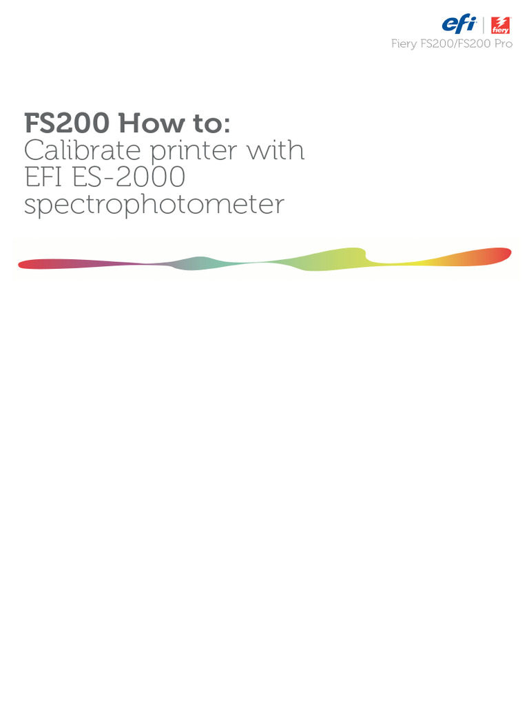 Calibrate With The ES-2000 Spectrophotometer | PDF | Printer (Computing) | Computing