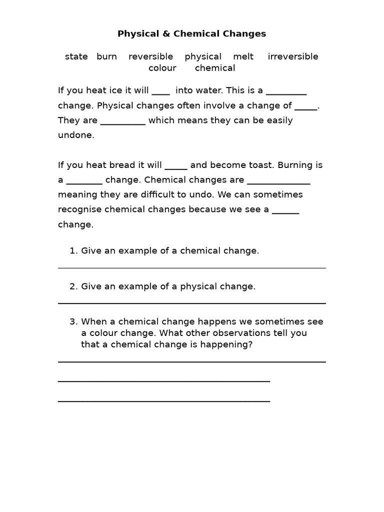 Understanding Physical and Chemical Changes | PDF