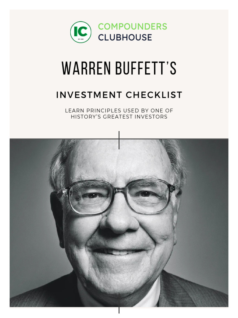 Warren Buffetts Investment Checklist | PDF | Investing | Business Economics