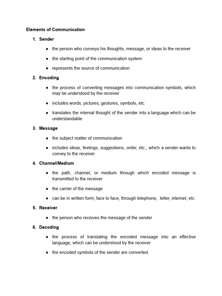 Elements of Communication 1 | PDF | Communication | Human Communication