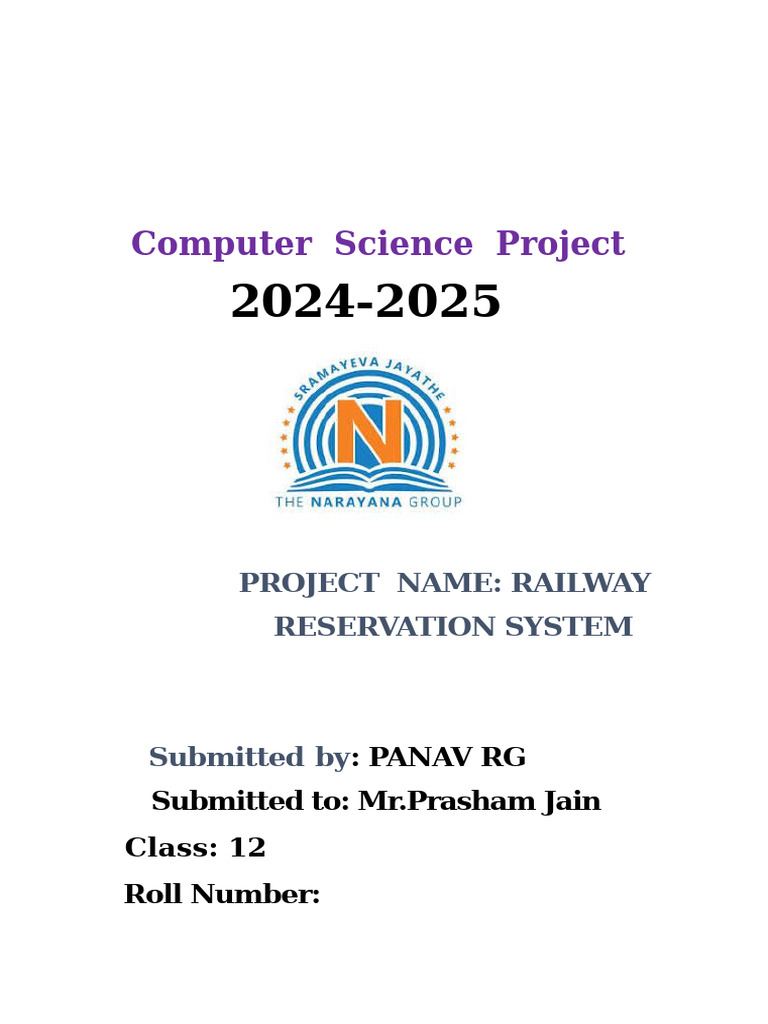 CS_2_RailwayReservationSystem (1) | PDF | User (Computing) | Databases