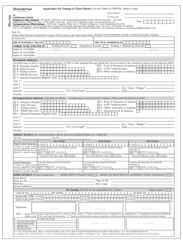 CDSL_Account_Modification_With_Trading | PDF | Identity Document ...