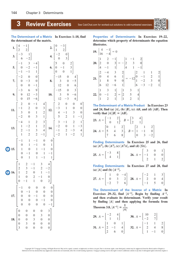 3 Review | PDF | Determinant | Matrix (Mathematics)