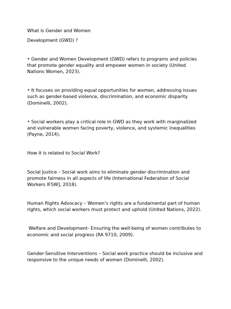 Gender and Development | PDF