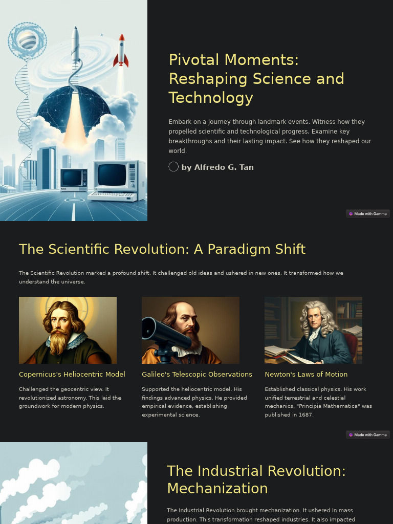 Landmark Events in Science & Technology | PDF | Science | Scientific ...