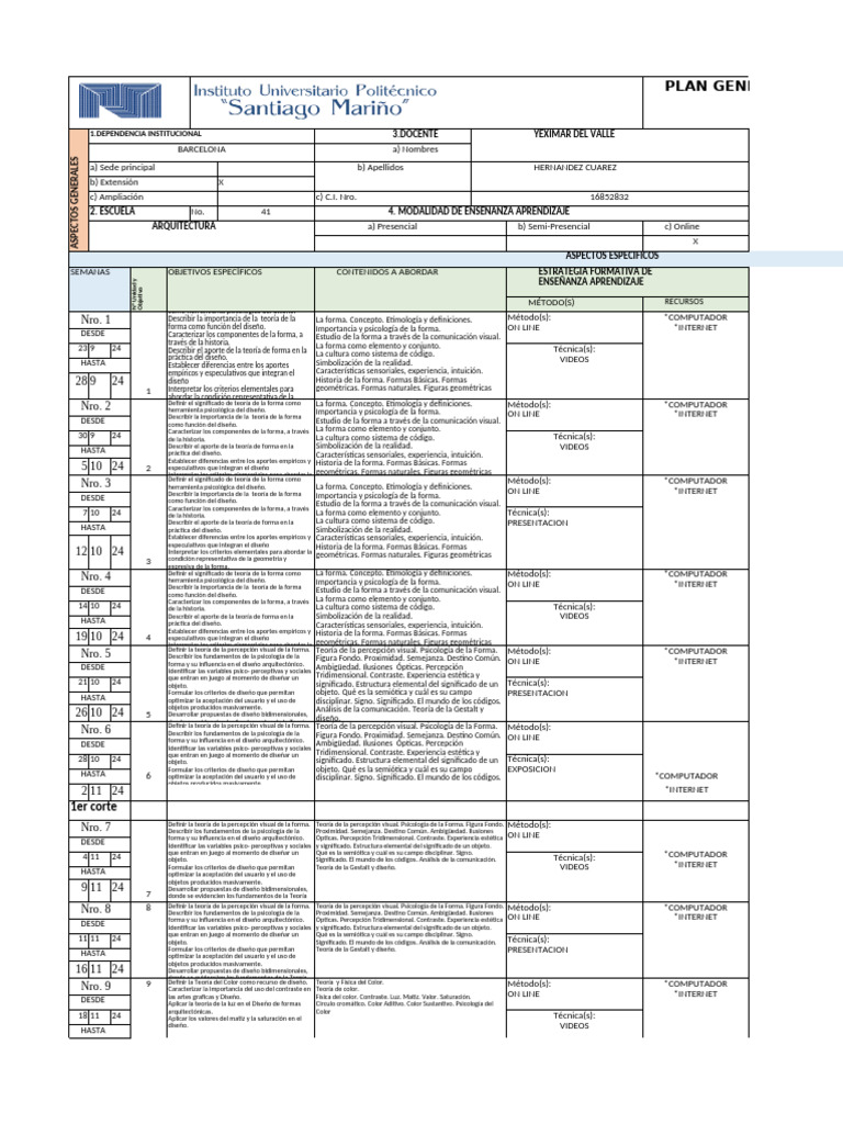 PSM Plan General TEORIA F | PDF | Color | Percepción