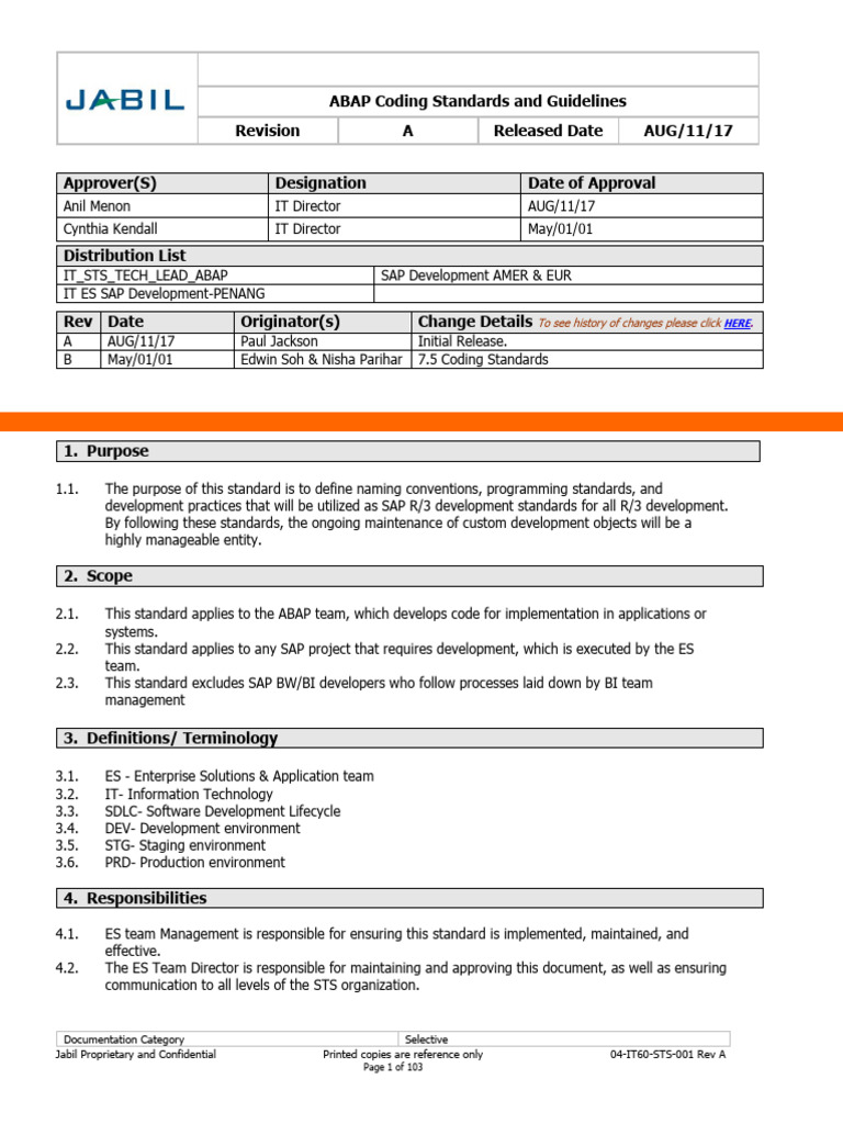 Abap Coding Standards And Guidelines Pdf Class Computer Programming Method Computer