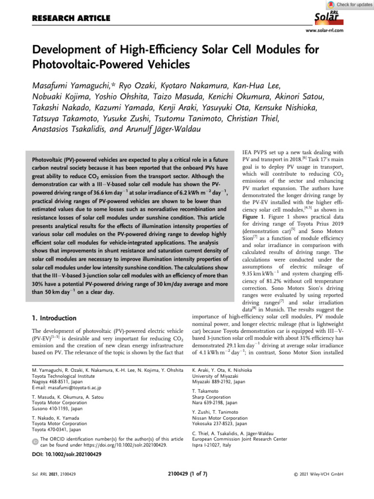5. Development of High-Efficiency Solar Cell Modules for Photovoltaic ...