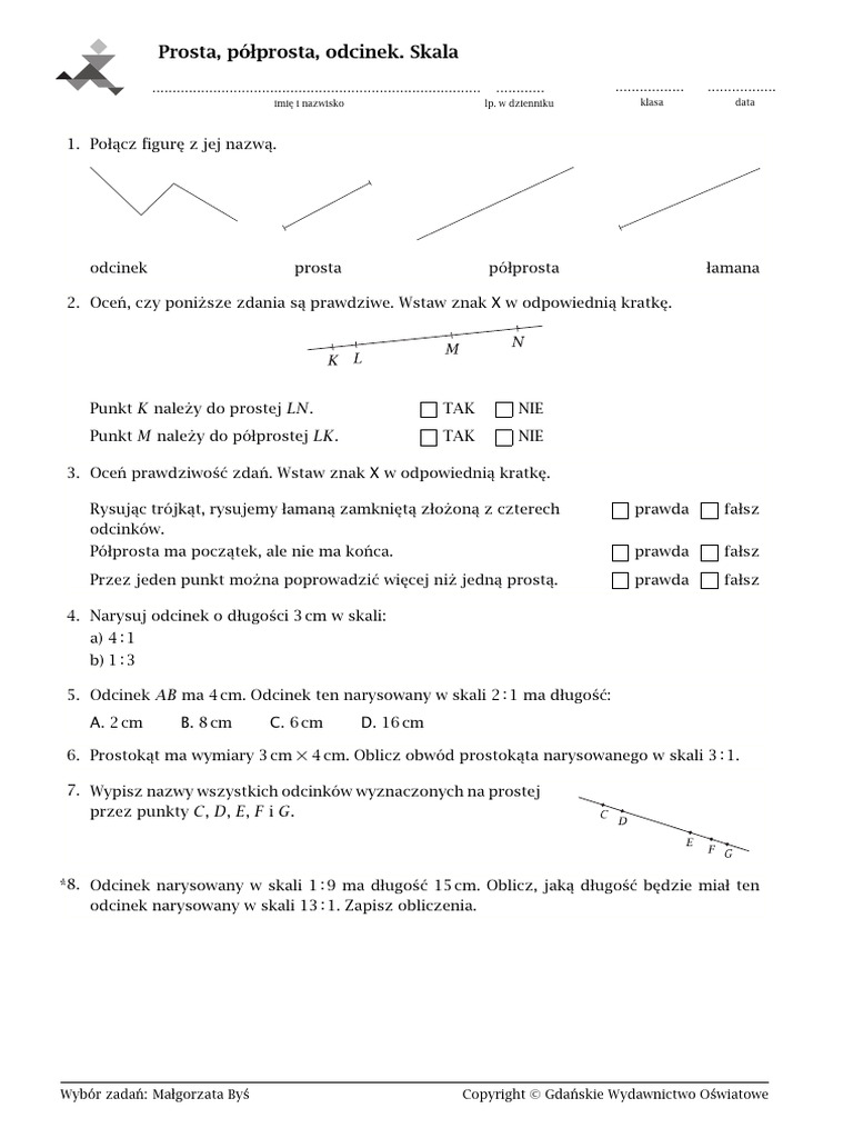 Klasa 4 Kartkówka Odcinki I Skala | PDF