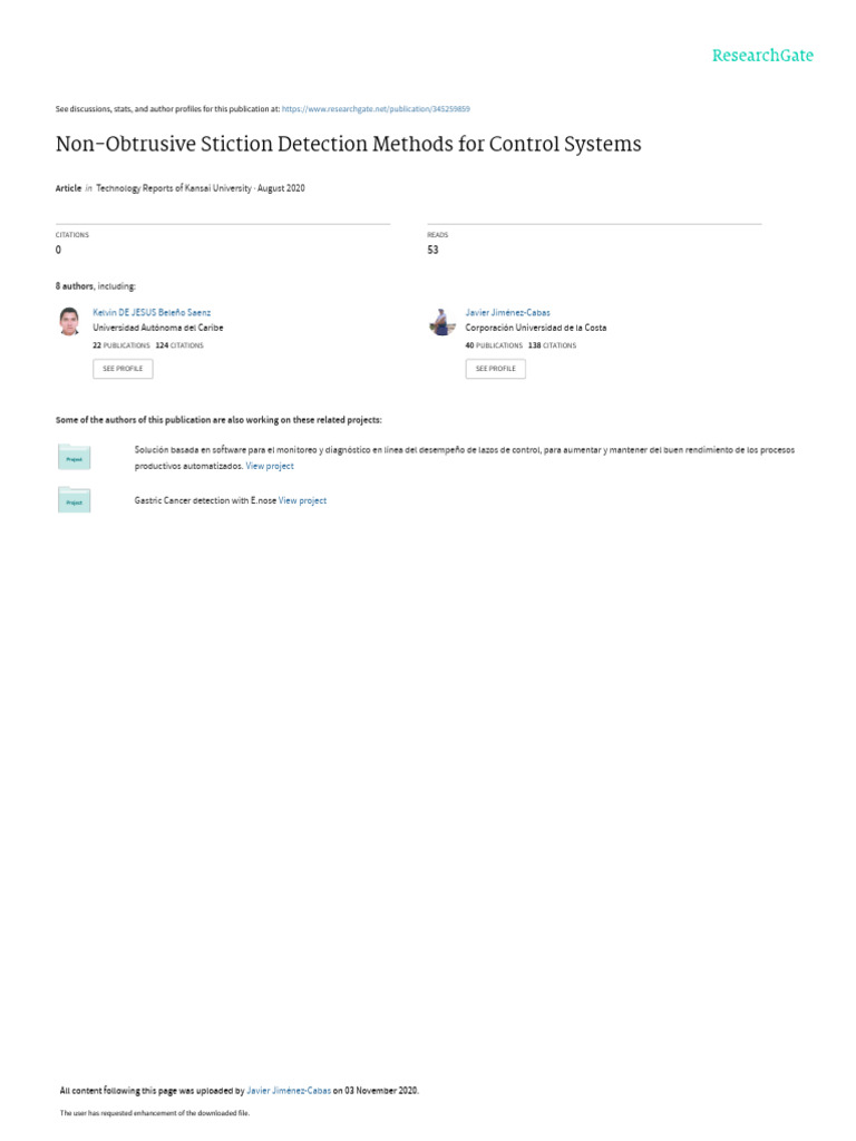 non-obtrusive-stiction-detection-methods-for-control-systems | PDF | Control Theory | Nonlinear ...