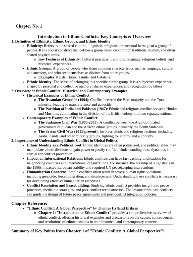 Introduction To Ethnic Conflicts | PDF | Hutu | Ethnicity
