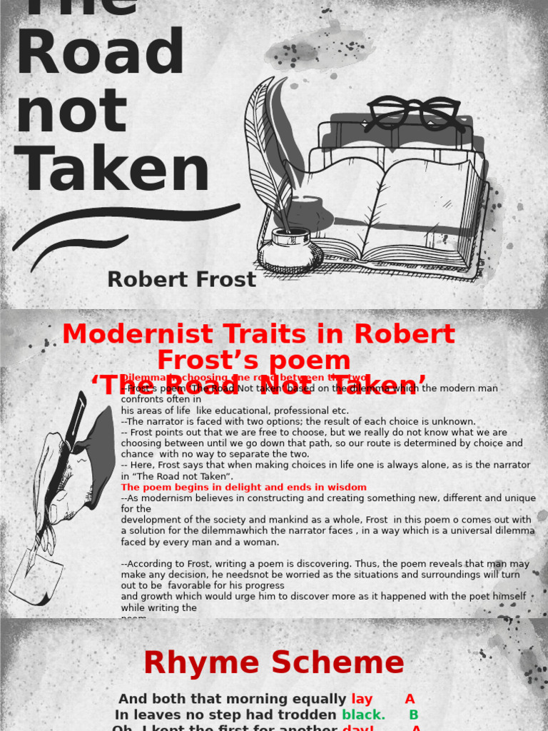 The Road Not Taken -Robert Frost | PDF | Poetry