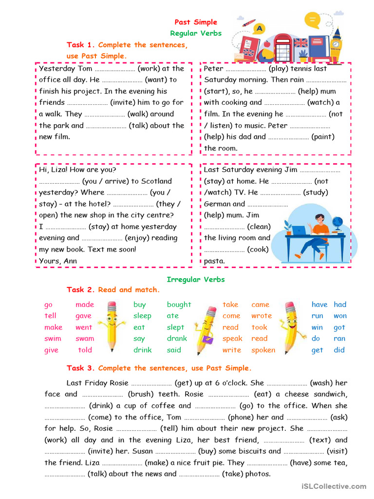 Past Simple Regular and Irregular Verbs | PDF
