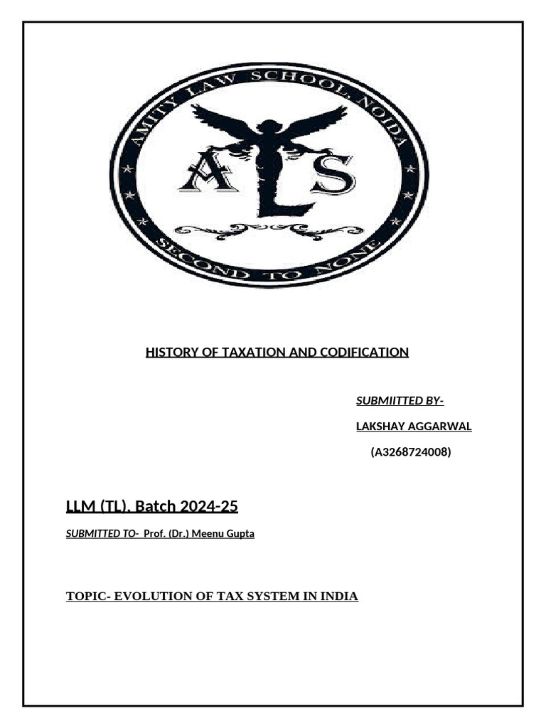 History of Taxation and Codification | PDF | Taxes | Capital Gains Tax