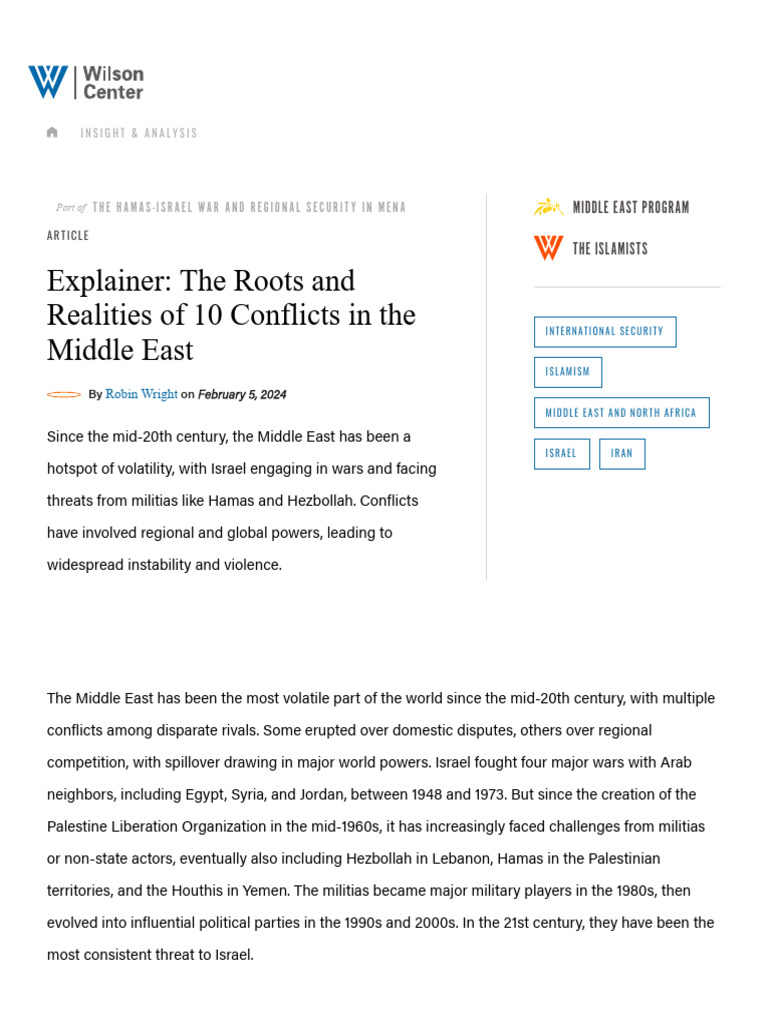Middle East Conflicts: Israel and Militias | PDF | Israel | World Politics