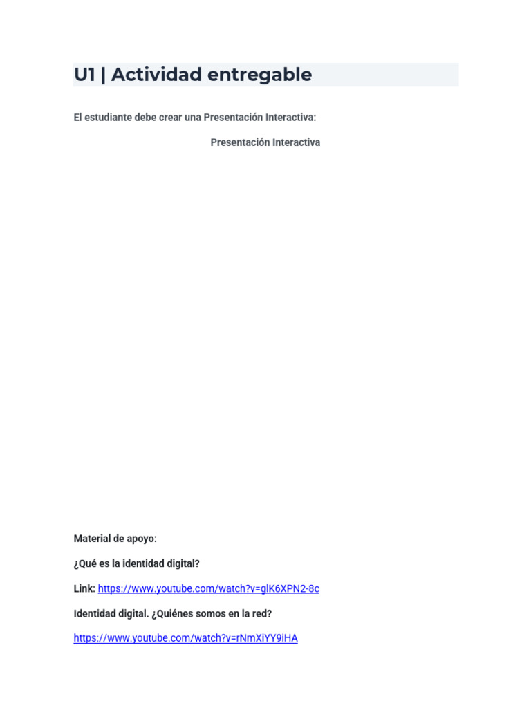 Actividad Entregable U1 Presentación Interactiva 2 | PDF | Informática