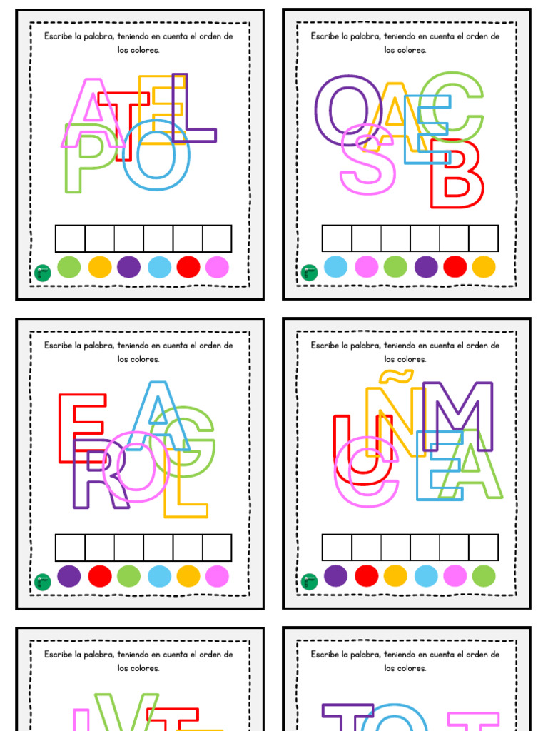 discriminacion-visual-palabras-6-letras-colores | PDF