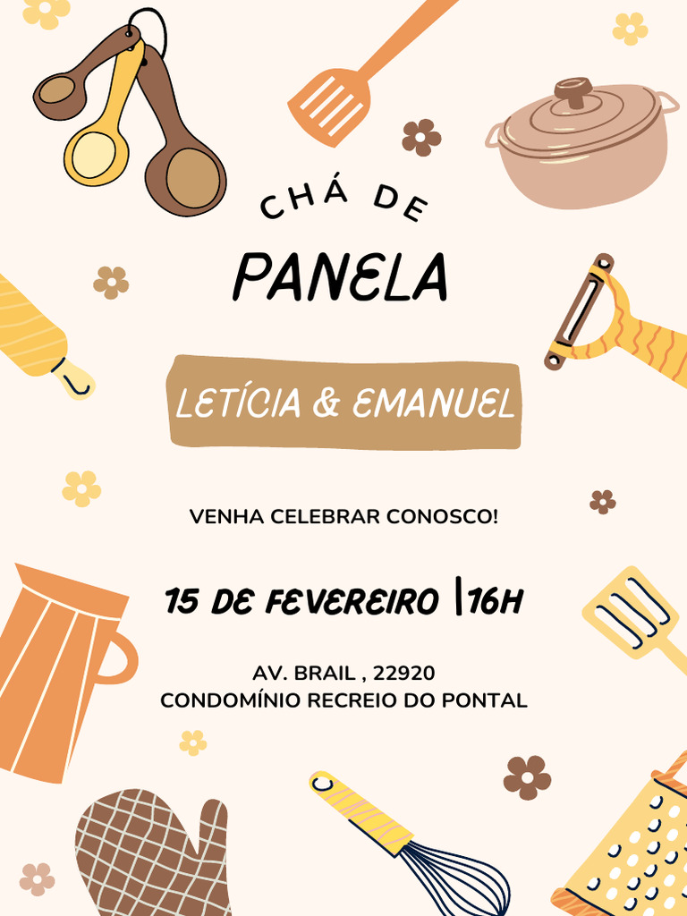 Convite Chá de Panela Letícia e Emanuel | PDF
