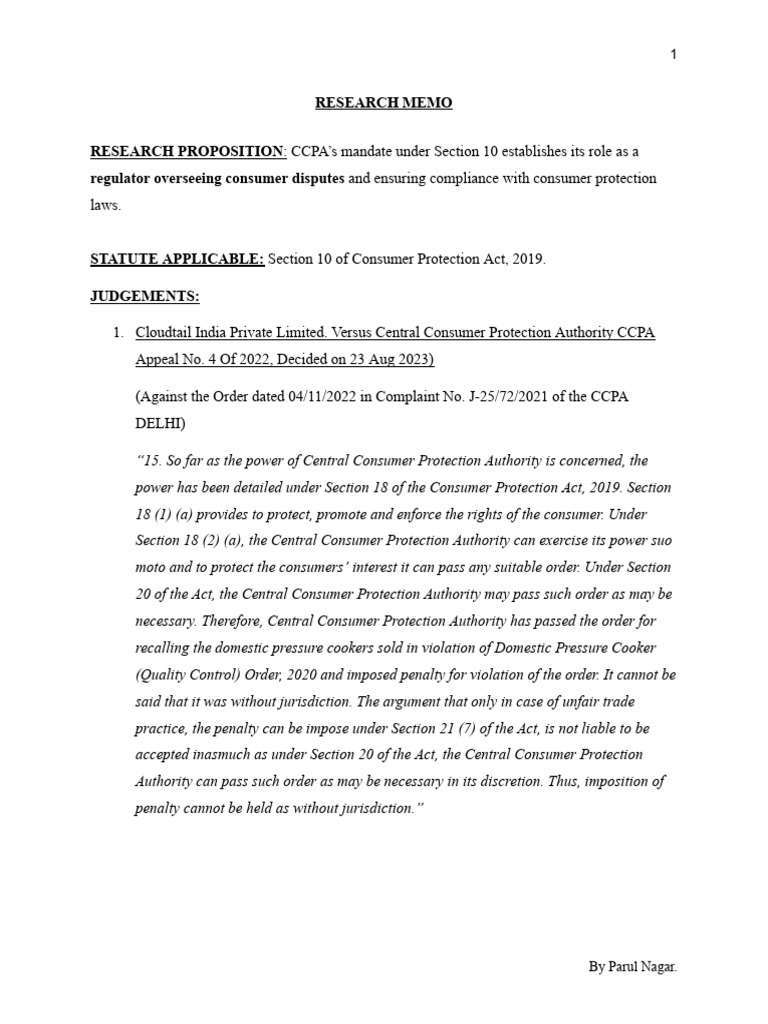 Research Memo - Section 10 | PDF