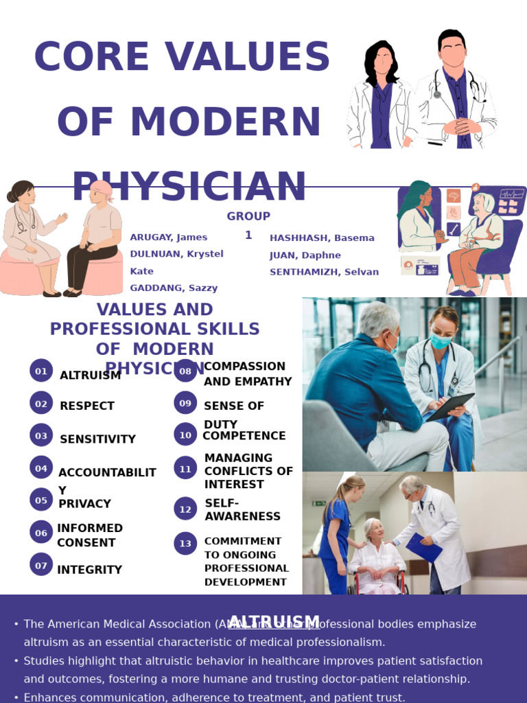 Group 1_Core Values of a Modern Physician | PDF | Altruism | Patient