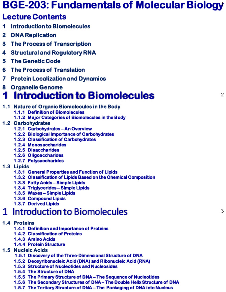 1-Introduction To Biomolecules | PDF | Carbohydrates | Lipid
