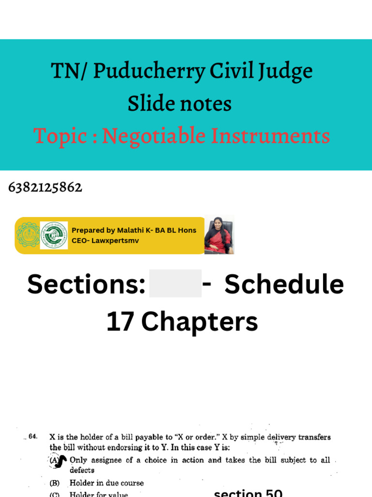 Negotiable Instrument Act | PDF