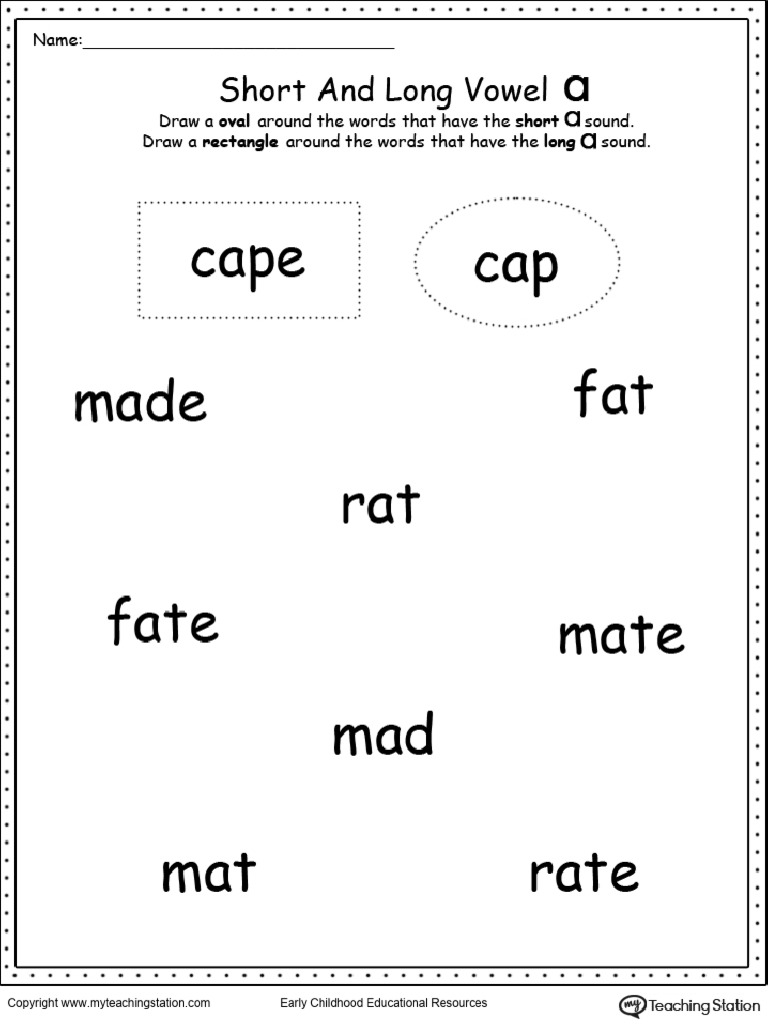 Mts Identify The Vowel A Sound Short or Long | PDF