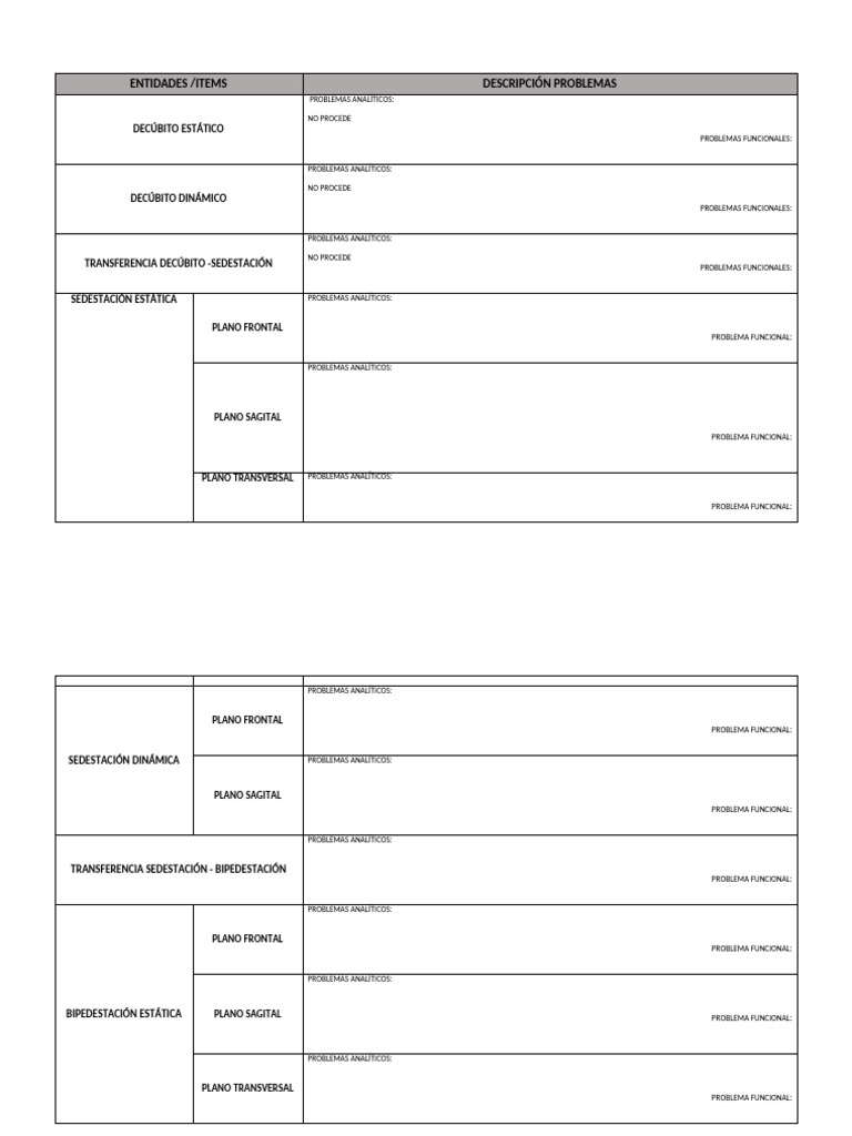 Tabla - Rellenable PROBLEMAS | PDF