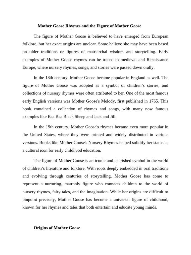 Origins and Legacy of Mother Goose | PDF | Charles Perrault | Storytelling