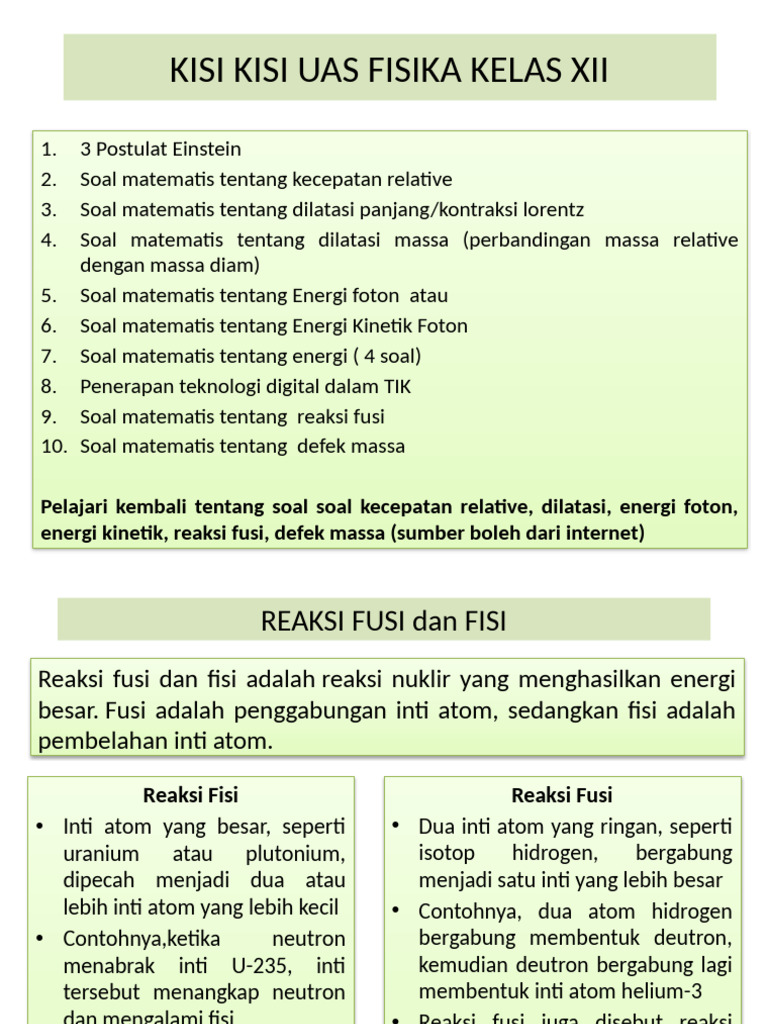 Kisi Kisi Uas Fisika Kelas Xii | PDF