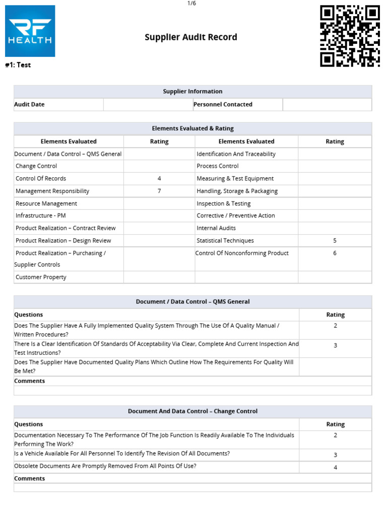 Supplier Audit - Recovery Force | PDF | Audit | Calibration