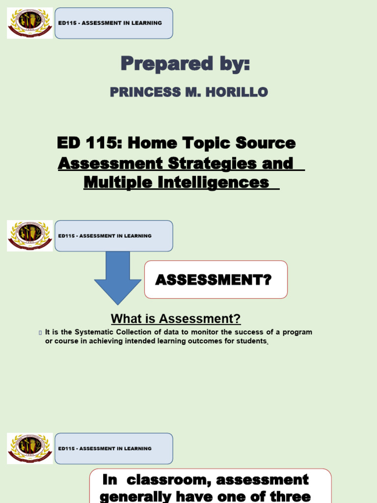 Assessment Strategies for Multiple Intelligences | PDF | Educational ...